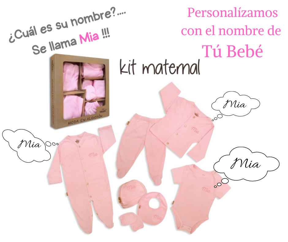 Kit Maternal 8 Pzs Personalizado Salir Del Hospital Algodón – Neek' Cotton